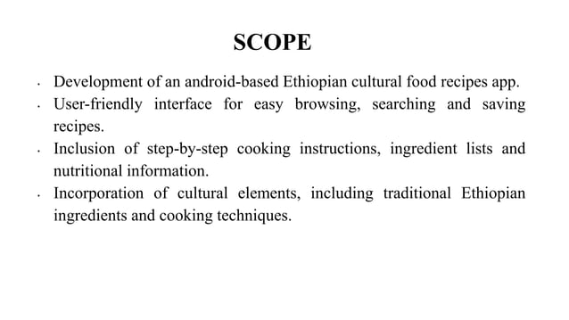Ethiopian cultural food recipe application | PPT