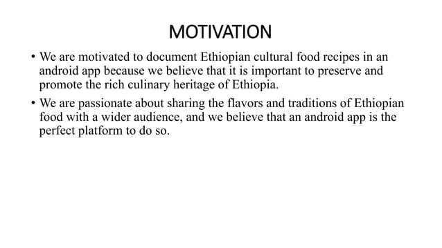 Ethiopian cultural food recipe application | PPT