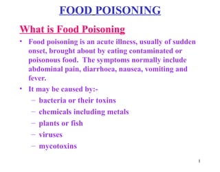 Food poisoing , types, sources , control measures | PPT