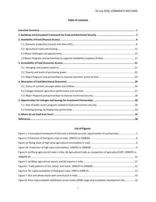 Food and Nutrition Status in India | PDF