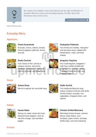 Food Cafe Business Plan Example | PDF