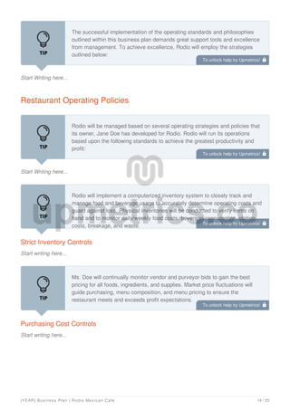Food Cafe Business Plan Example | PDF