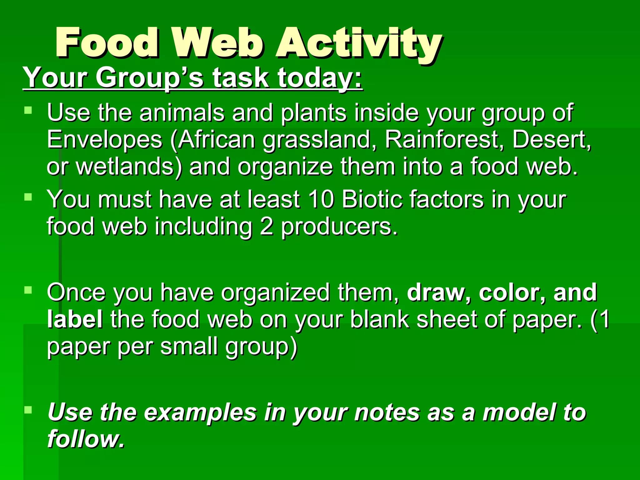 Food Chains and Food Webs | PPT | Biological Sciences | Science