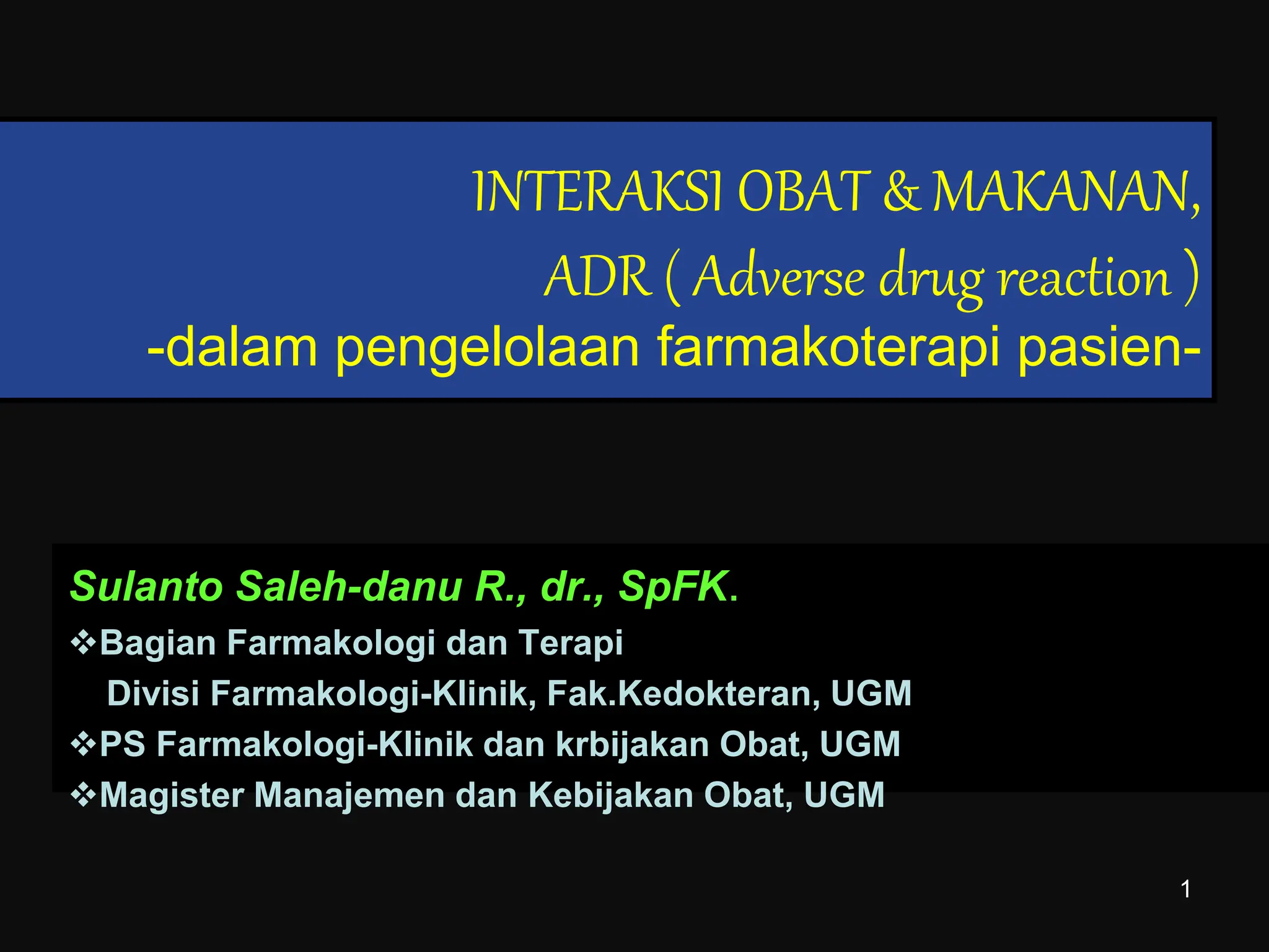 food drug interaction (interaksi obat dan makanan) | PPT