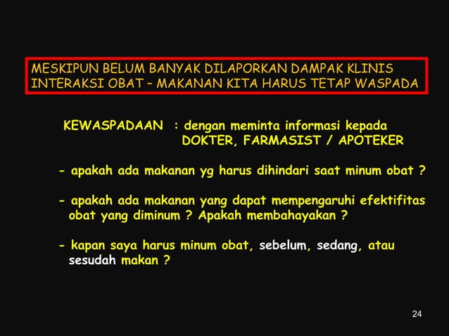 food drug interaction (interaksi obat dan makanan) | PPT