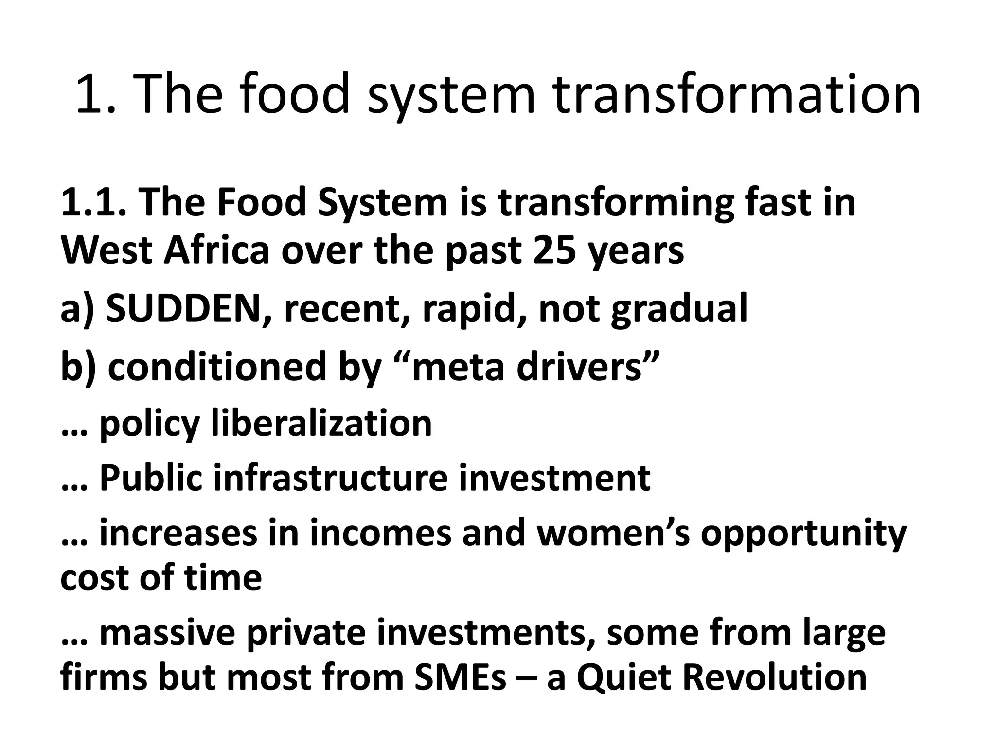 Food systems transformation in West Africa: Implications for Jobs and ...