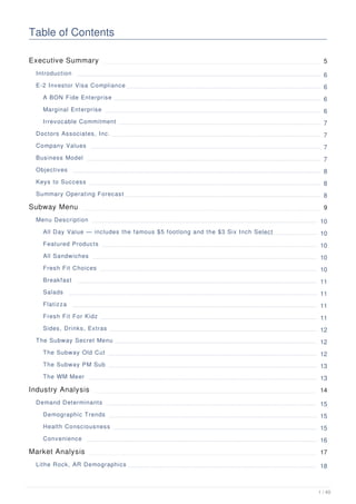 Food Franchise Business Plan Example | PDF