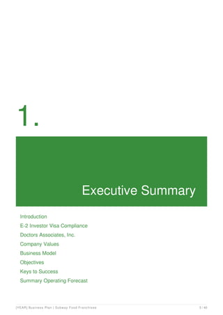 Food Franchise Business Plan Example | PDF