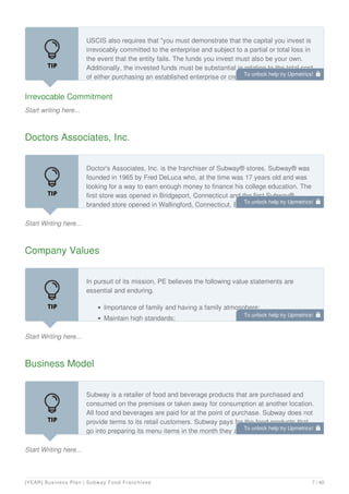 Food Franchise Business Plan Example | PDF