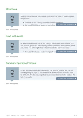 Food Franchise Business Plan Example | PDF
