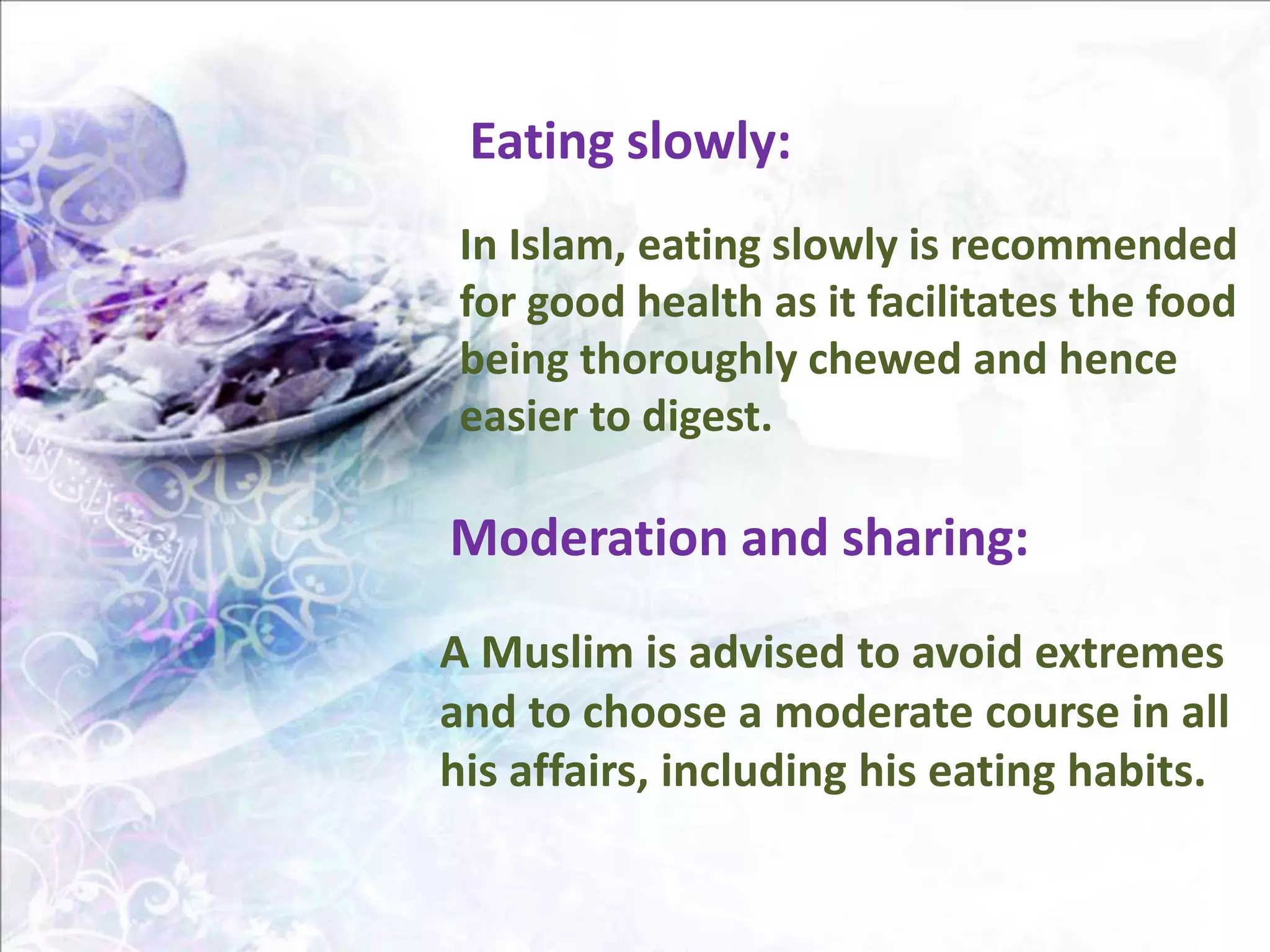 Food Islamic Etiquette | PPSX