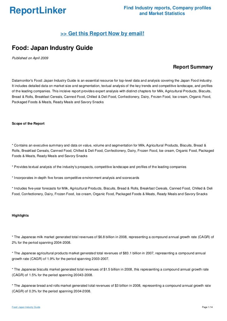 Food: Japan Industry Guide | PDF
