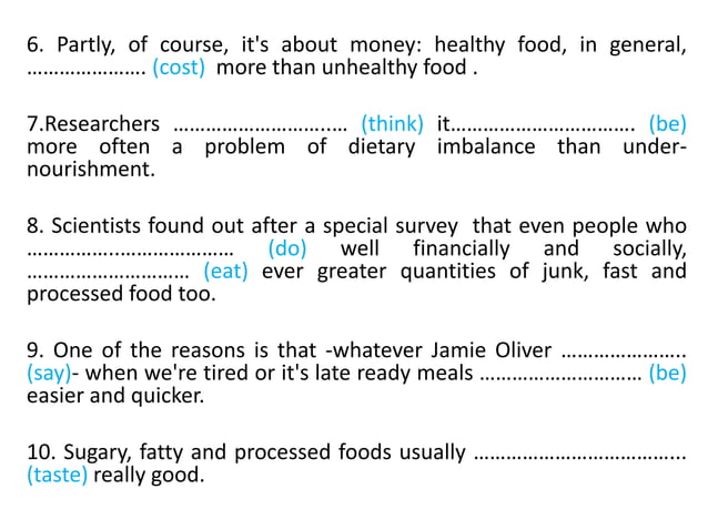 Food present simple and continuous | PPTX