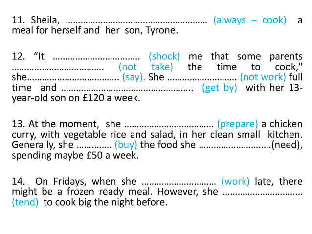 Food present simple and continuous | PPTX
