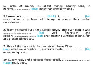 Food present simple and continuous | PPTX