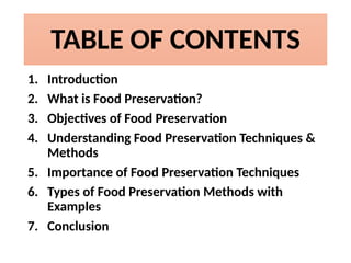 "Food Preservation: Techniques and Microbial Control for Safe ...