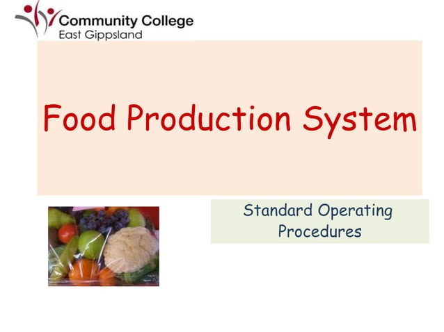 Food production System | PPT | Cooking | Food & Drink