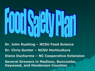 Food Safety Plan | PPT