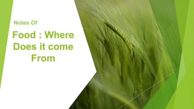 Food - where does it come from | PPT
