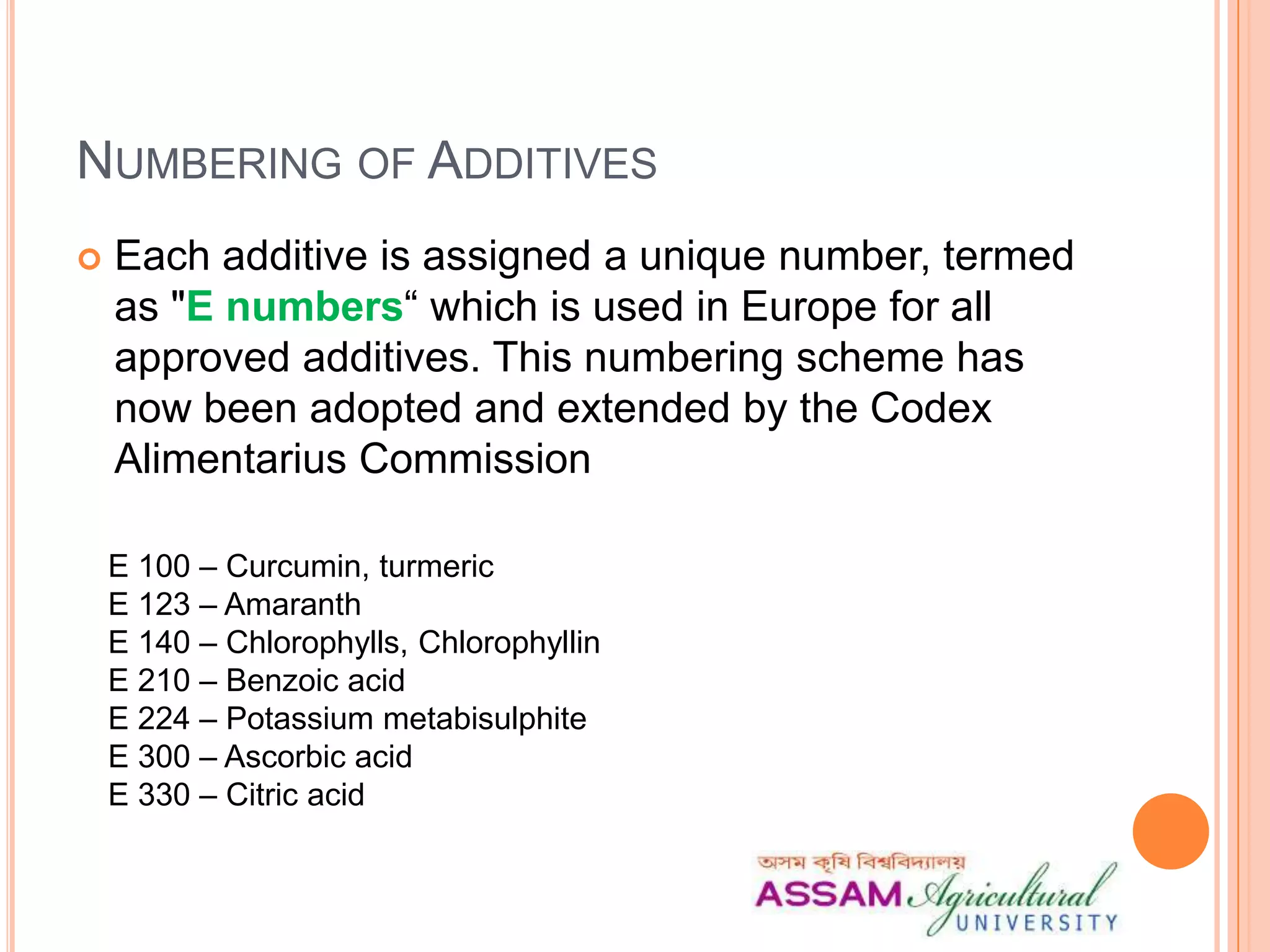 Addtives in Food | PPTX