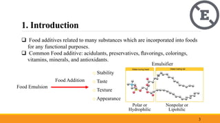 Food additives of Food Emulsion | PPTX