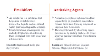 classifications of FOOD ADDITIVES and food colors | PPT