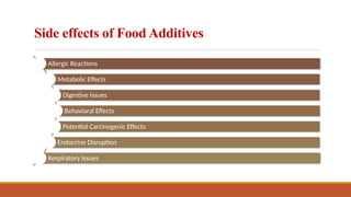 classifications of FOOD ADDITIVES and food colors | PPTX