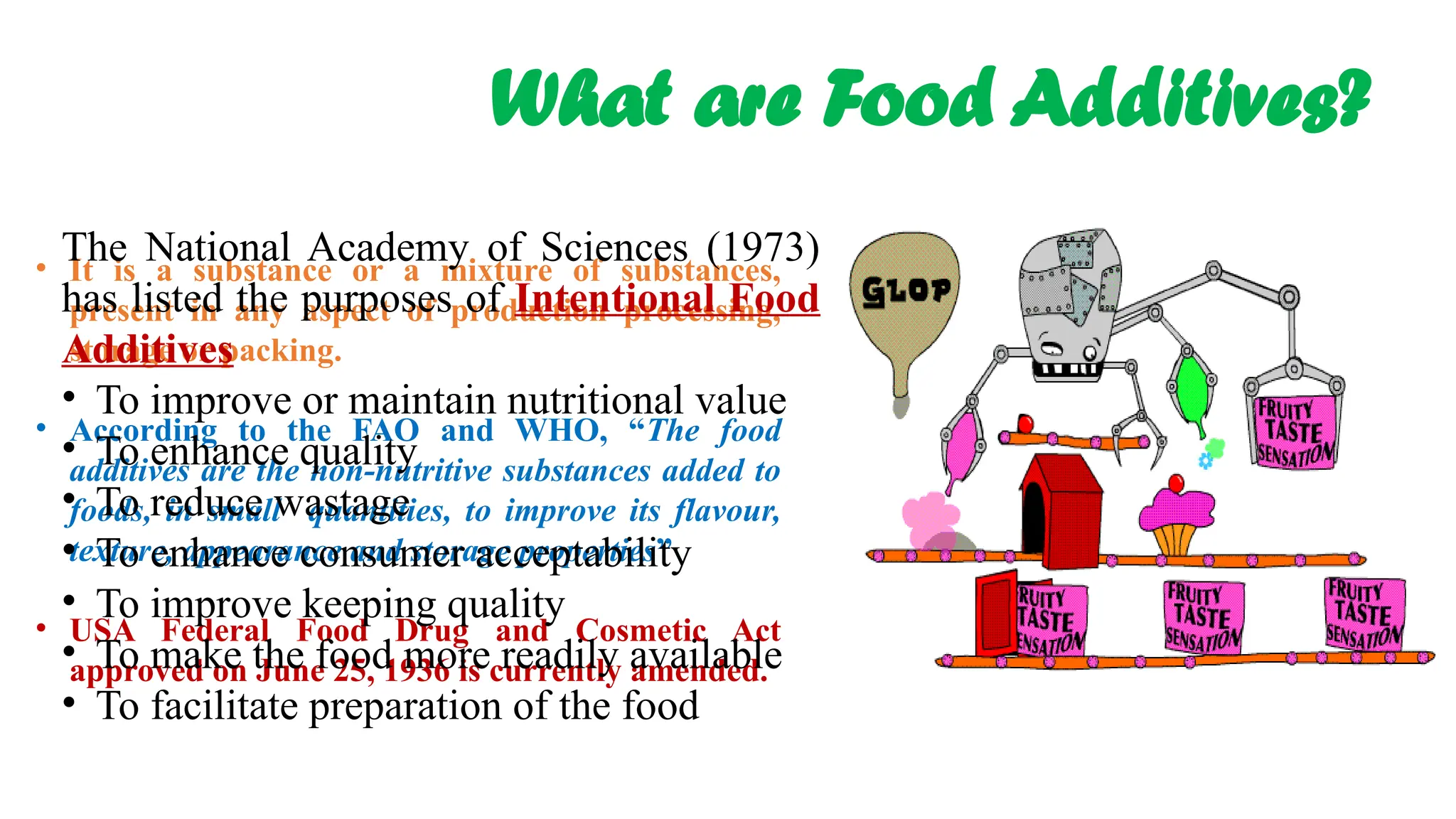 Classification of Intentional Food Additives | PPTX