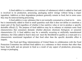 Food additives M.Pharm.Pharmaceutical Analysis | PPTX