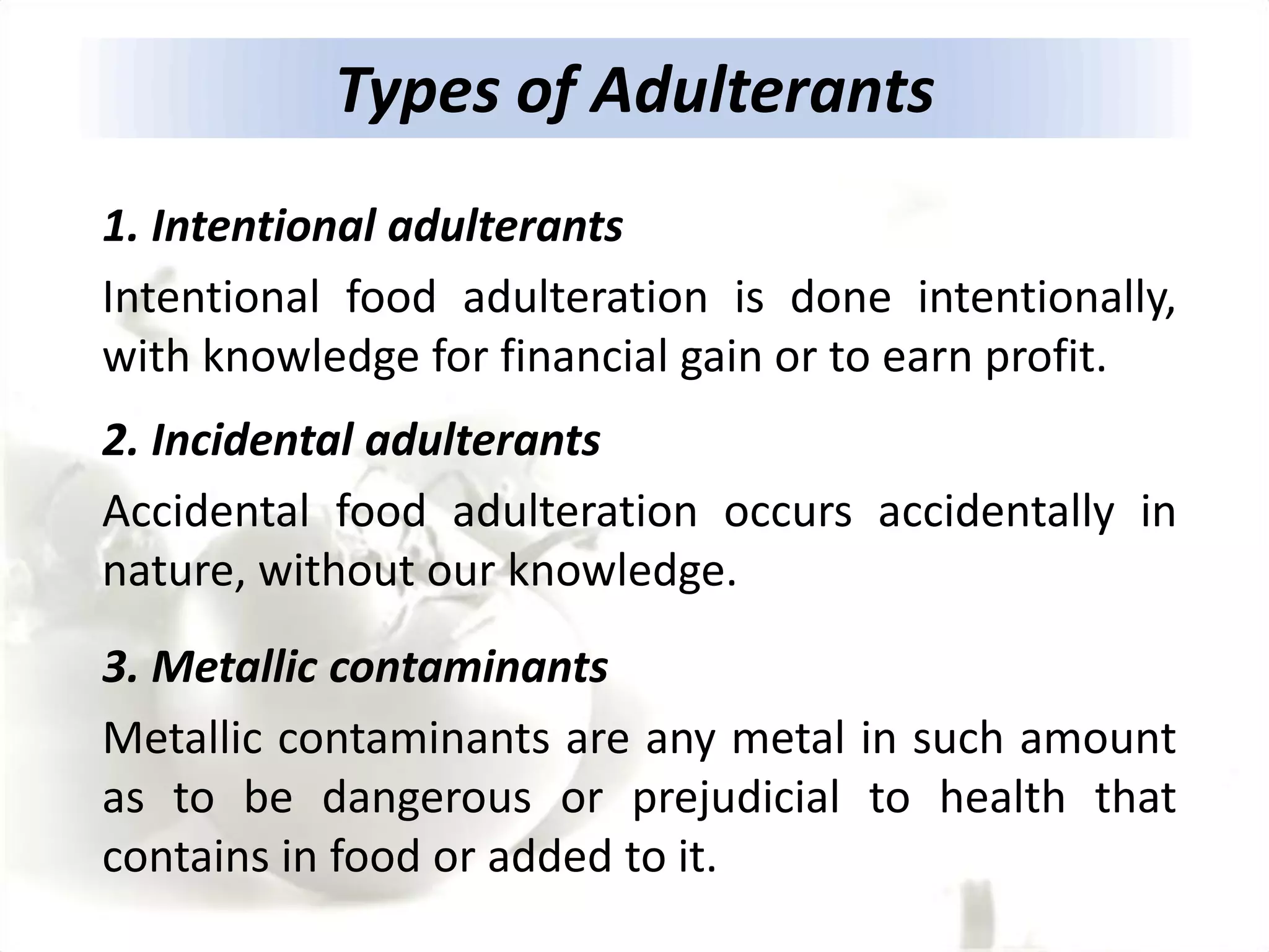 Food additives, adulteration and misbranding | PDF