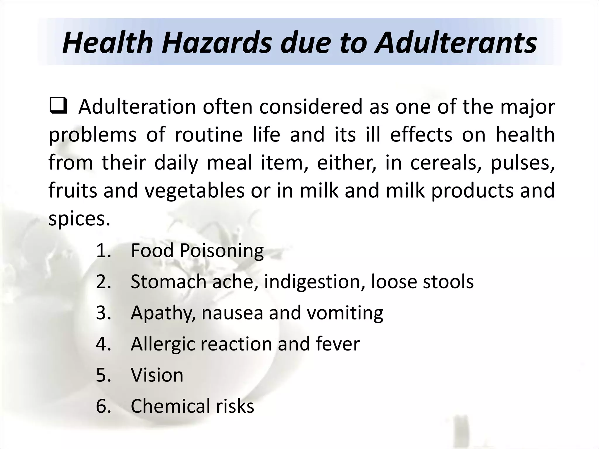 Food additives, adulteration and misbranding | PDF