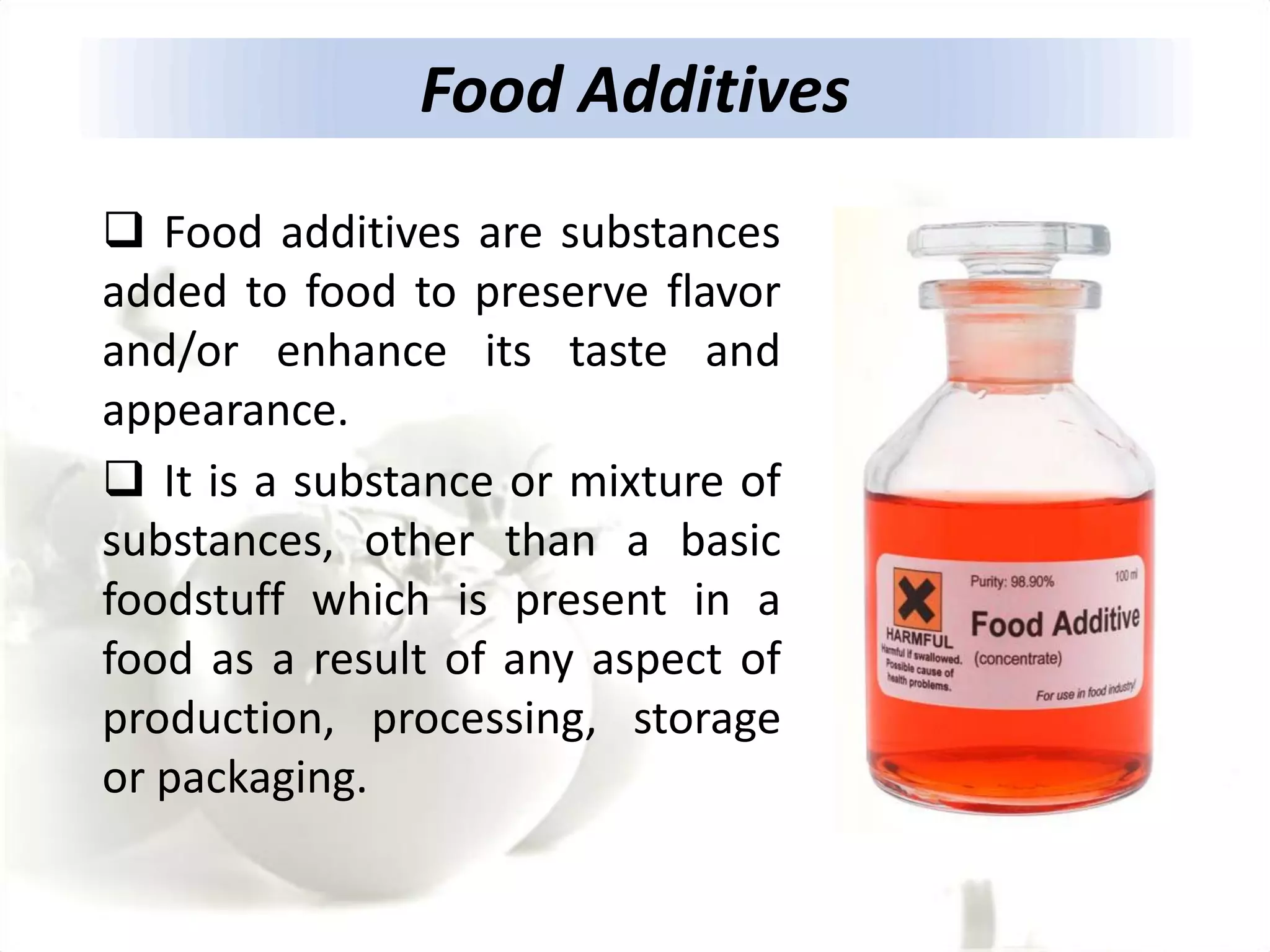 Food additives, adulteration and misbranding | PDF