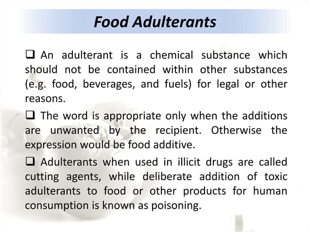 Food additives, adulteration and misbranding | PDF