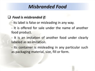 Food additives, adulteration and misbranding | PDF