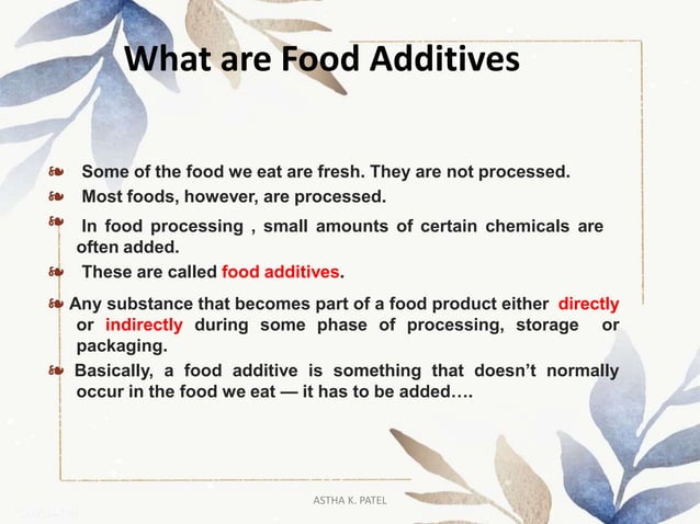 Food Additives | PPTX