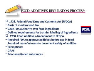 DETAILED STUDY ON FOOD ADDITIVES IN PROCESSING AS QUALITY ENHANCER | PPTX