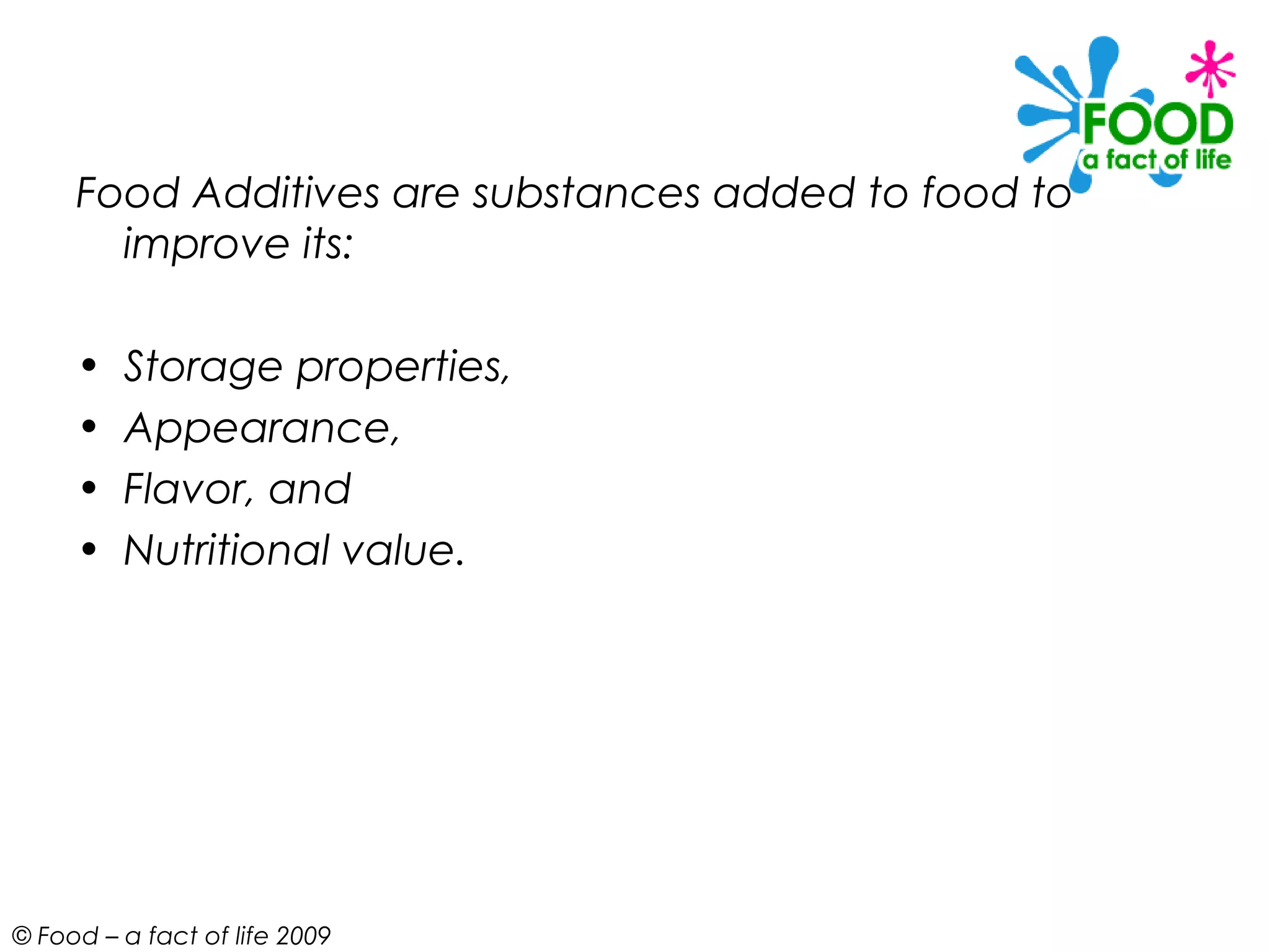Food additives ppt | PPT