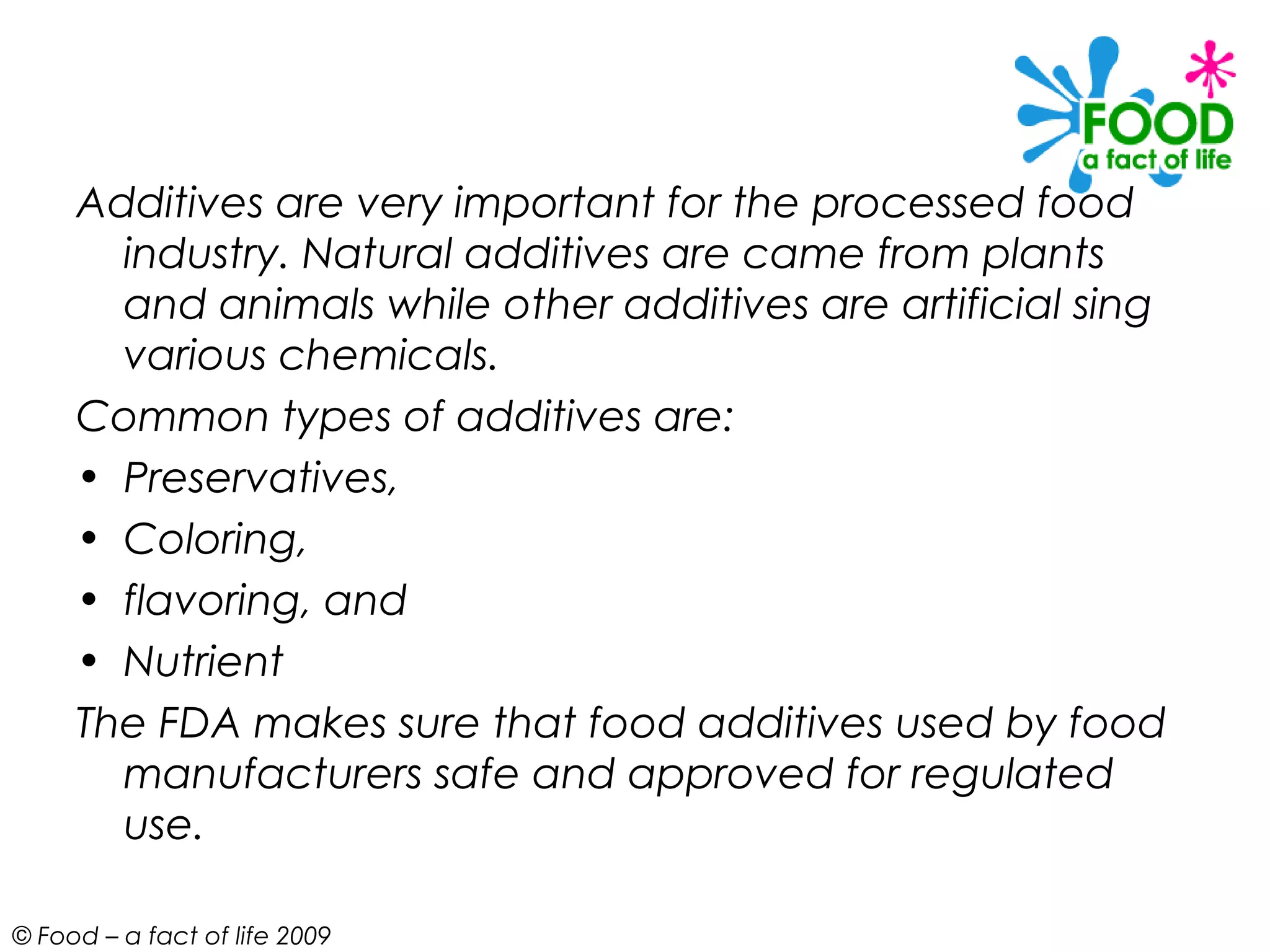 Food additives ppt | PPT