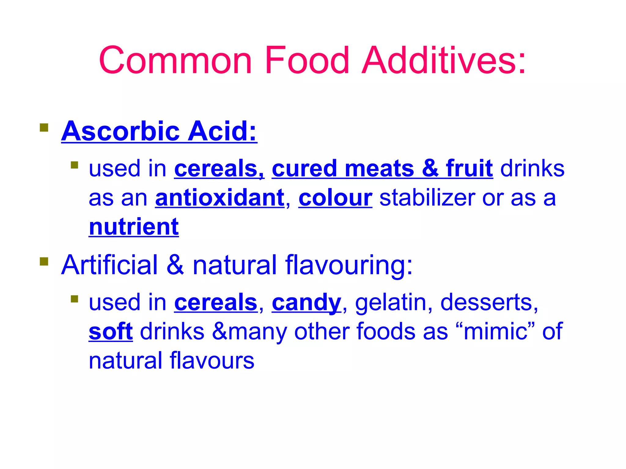 Food Additives Ppt Ppt