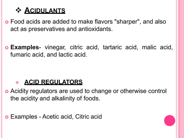 Food additives ppt | PPTX | Chemistry | Science