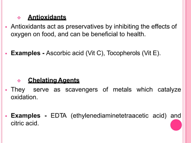 Food additives ppt | PPTX | Chemistry | Science