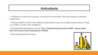 Food additives used in fruit based beverages | PPTX