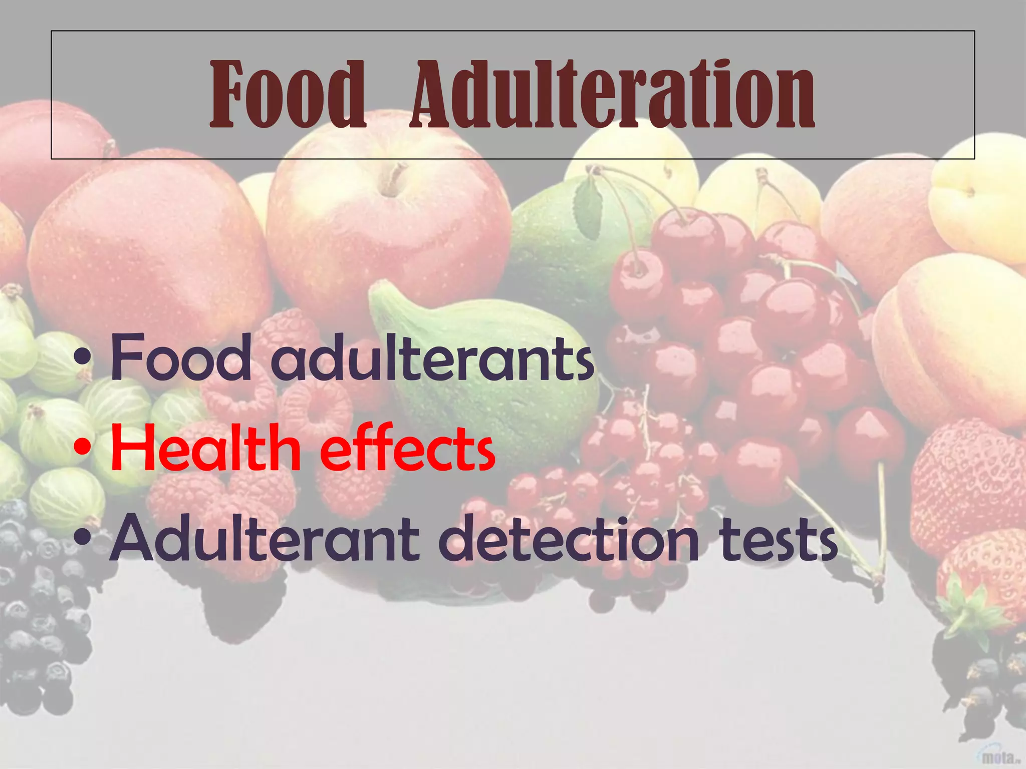 Food adulteration | PPT
