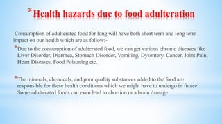 Food adulteration | PPTX