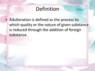 Food adulteration | PPTX