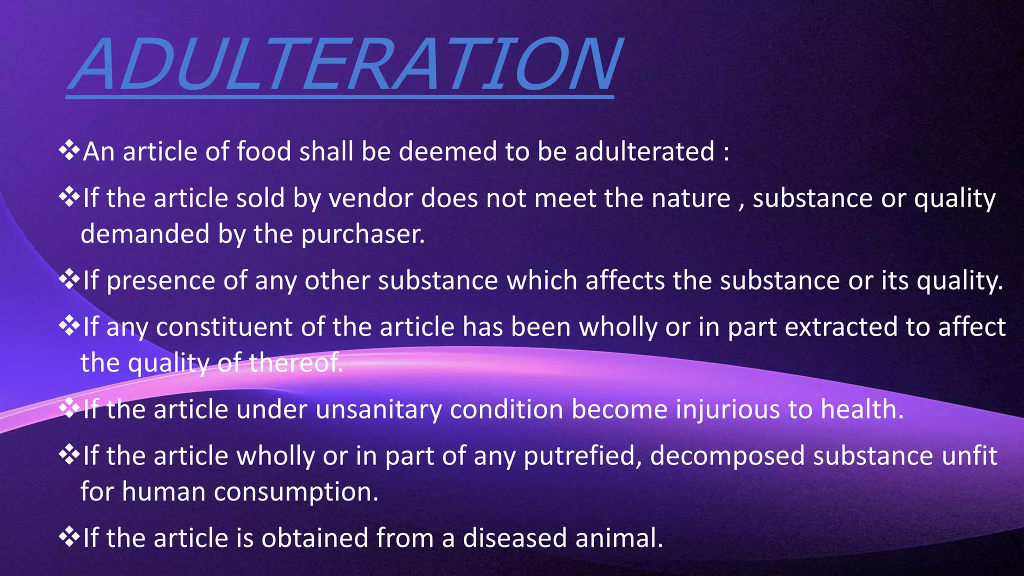 Food adulteration/slideshare/ppt | PPTX