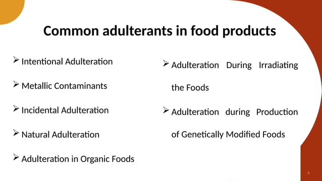Food Adulteration Detection Method Ppt Pptx