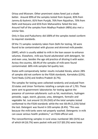 Food adulteration in india | DOCX