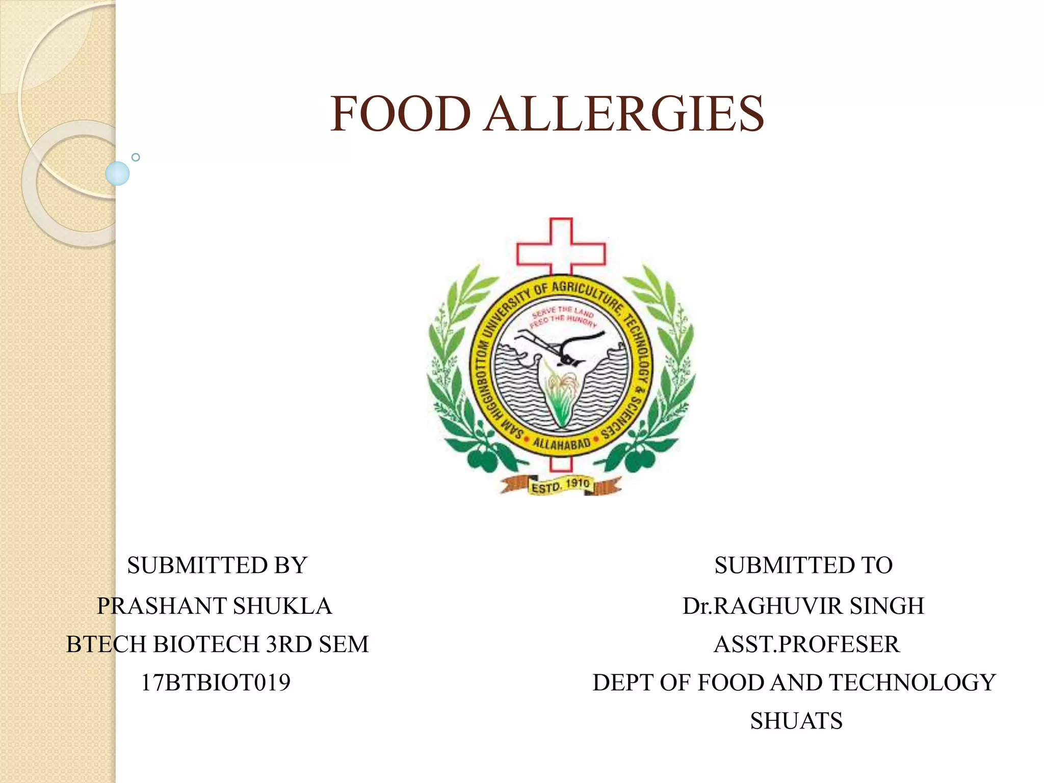Food allergies | PPTX