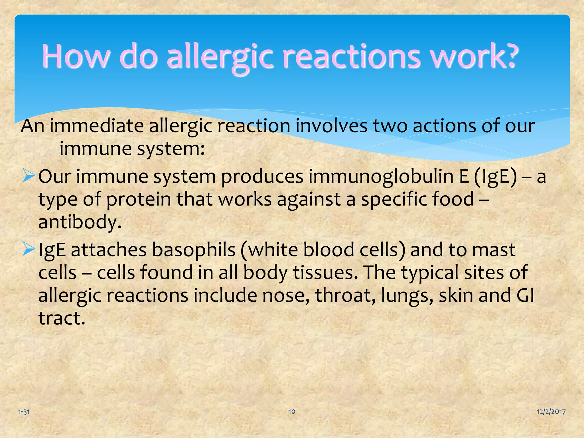Food allergies and food intolerances ppt | PPTX